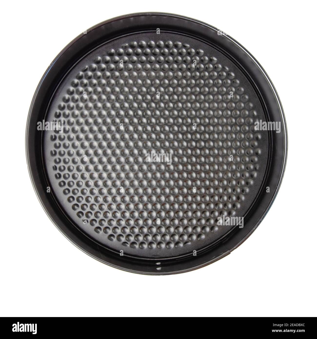 Round detachable cake pan for bake top view isolated on a white ...