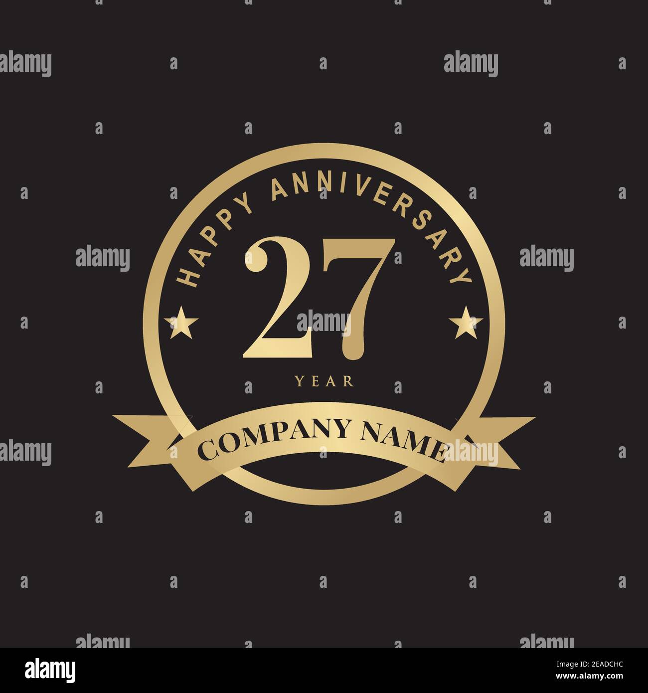 27th year anniversary logo design vector template Stock Vector Image ...