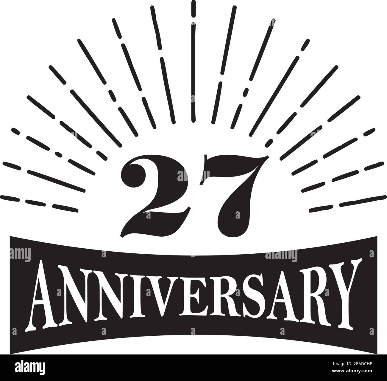 27th year anniversary logo design vector template Stock Vector Image ...