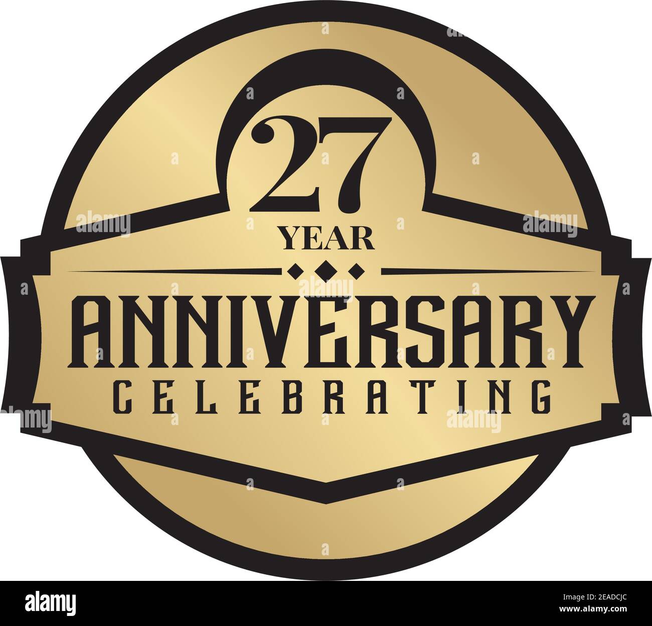27th year anniversary logo design vector template Stock Vector Image ...