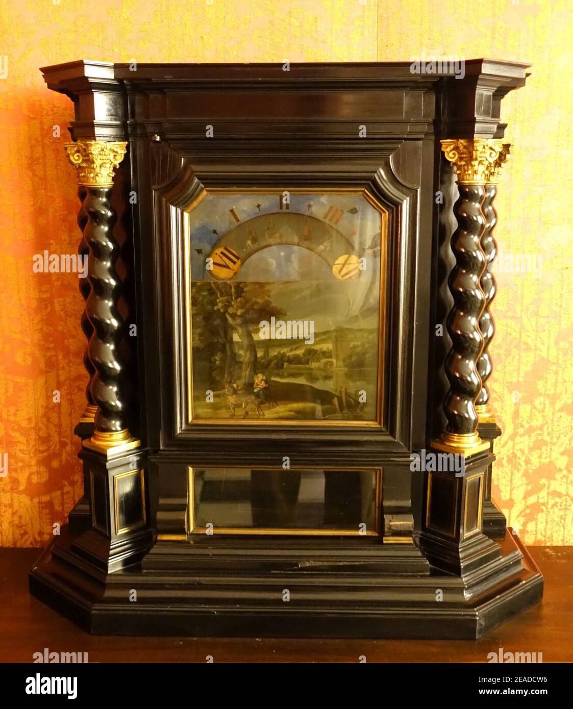 Night clock signed by Joseph de Lellis, Rome, 1670 AD, ebony veneered ...