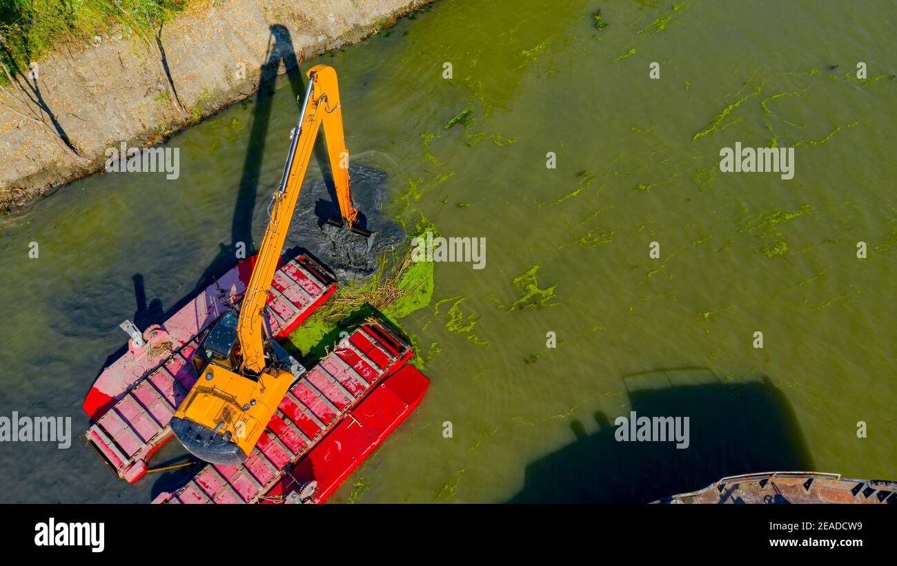 Aerial View Dredging Barge High Resolution Stock Photography and Images - Alamy