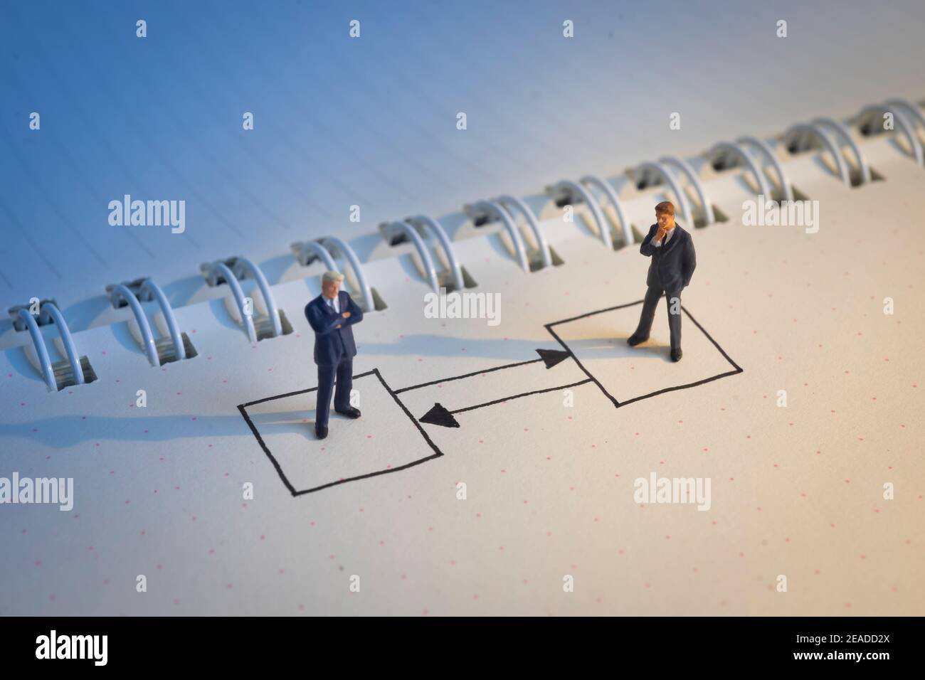 Business decision concept. Businessman thinking with doodle drawing ...