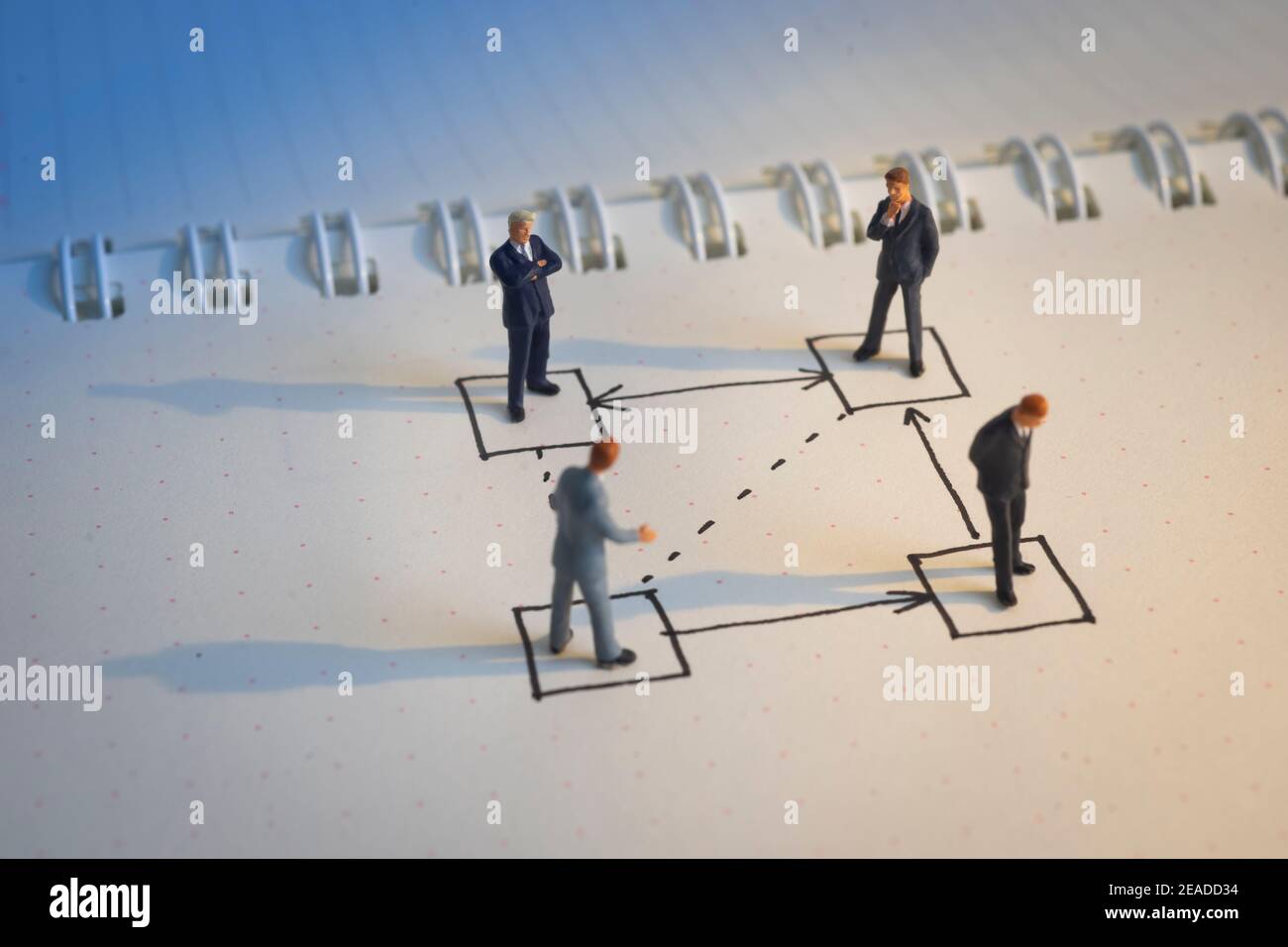 Business decision concept. Businessman thinking with doodle drawing ...