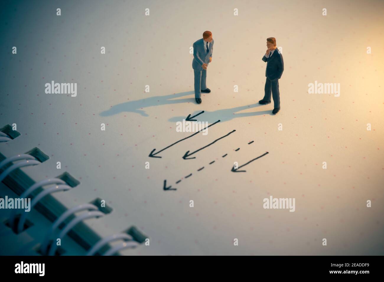 Business Decision Concept Businessman Thinking With Many Arrow Path