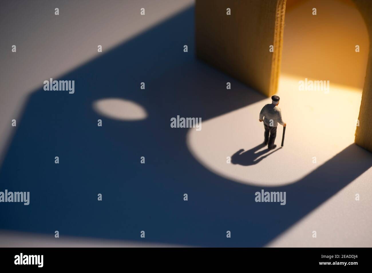 Old man alone in the house concept Stock Photo - Alamy