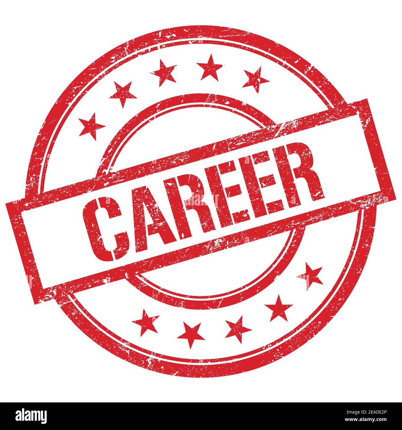 CAREER text written on red round vintage rubber stamp Stock Photo - Alamy