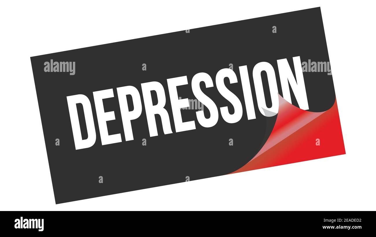 Depression red text on Cut Out Stock Images & Pictures - Alamy