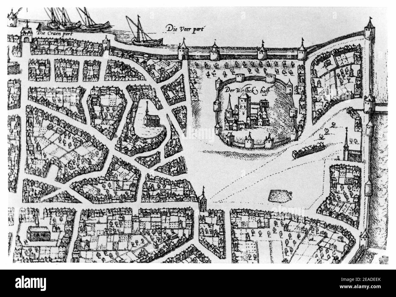 Nijmegen - Plattegrond van Nijmegen. Detail van gra... - F78617 - Van ...