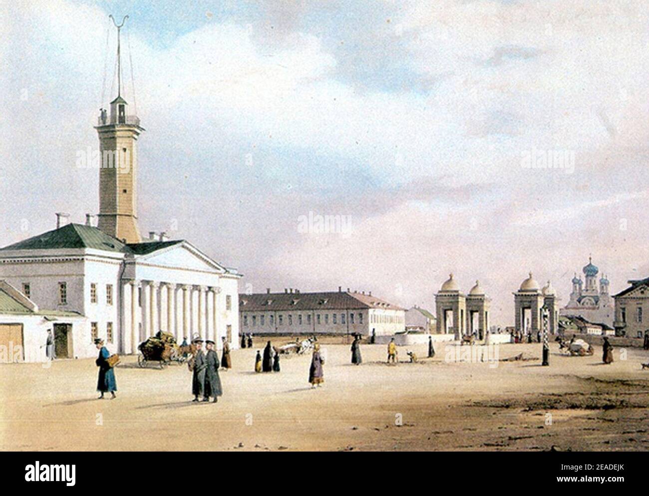 Nikanor Chernetsov - View of Kalinkin Bridge, 1840s Stock Photo - Alamy