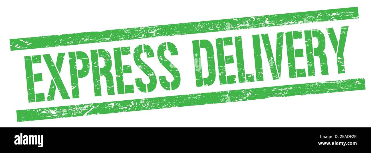 EXPRESS DELIVERY text on green grungy rectangle stamp sign Stock Photo ...