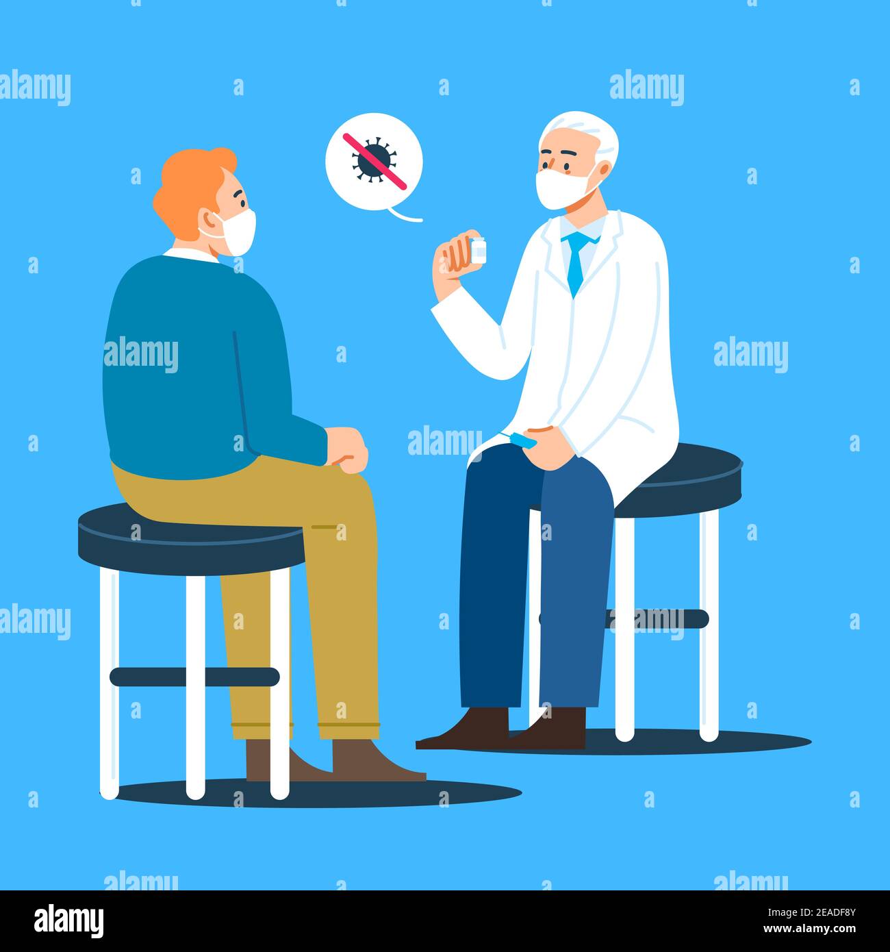 Doctor injecting vaccine to a patient Vector illustration Stock Vector ...