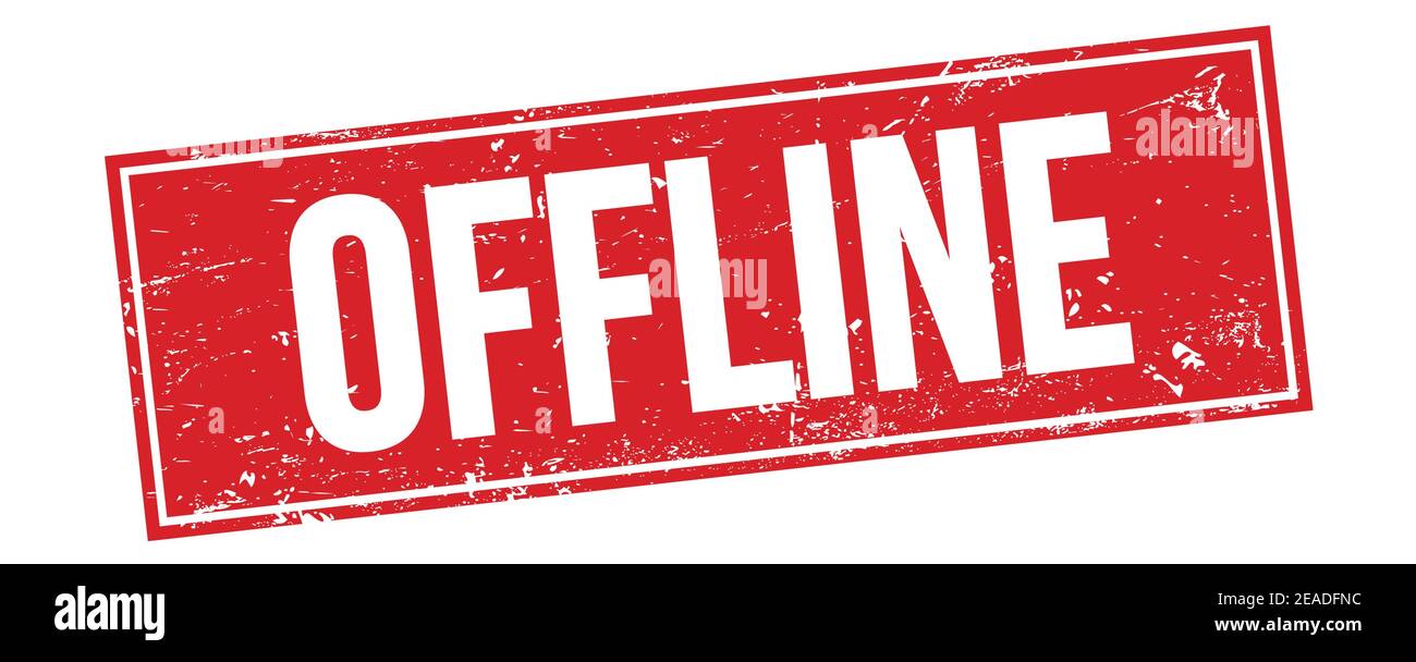 OFFLINE text on red grungy rectangle stamp sign Stock Photo - Alamy