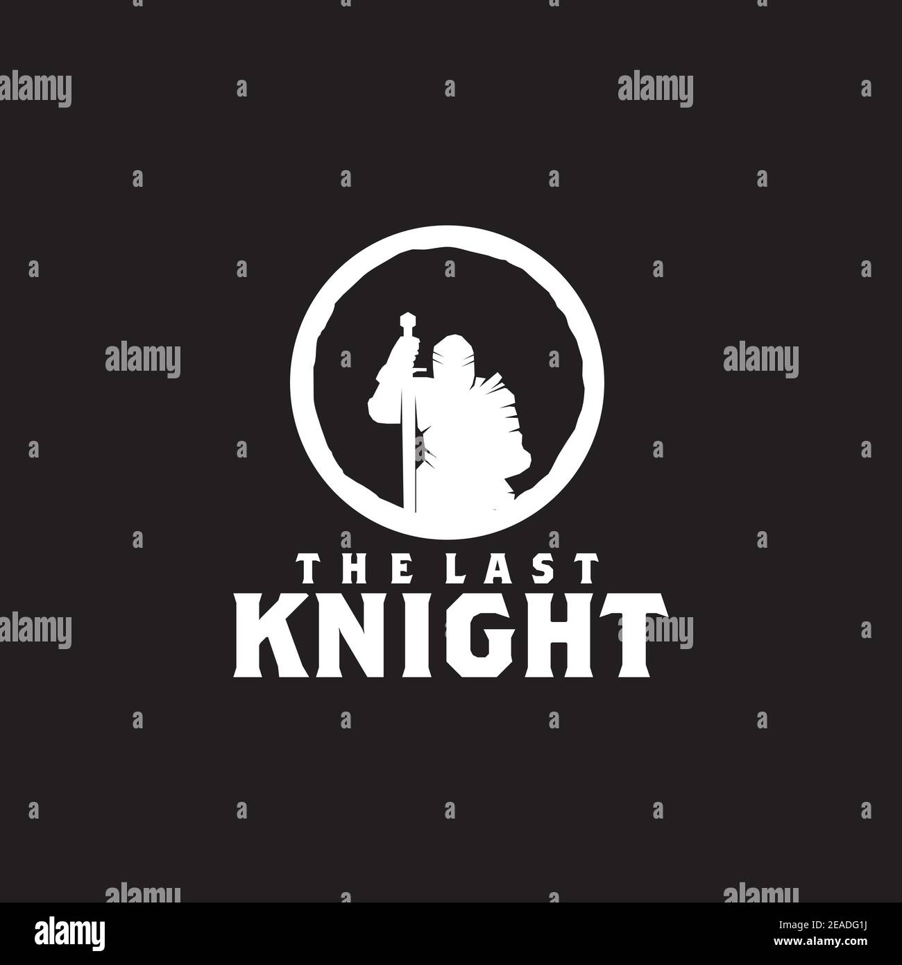 logo of Knight surrender with holding a saber in his hand template ...