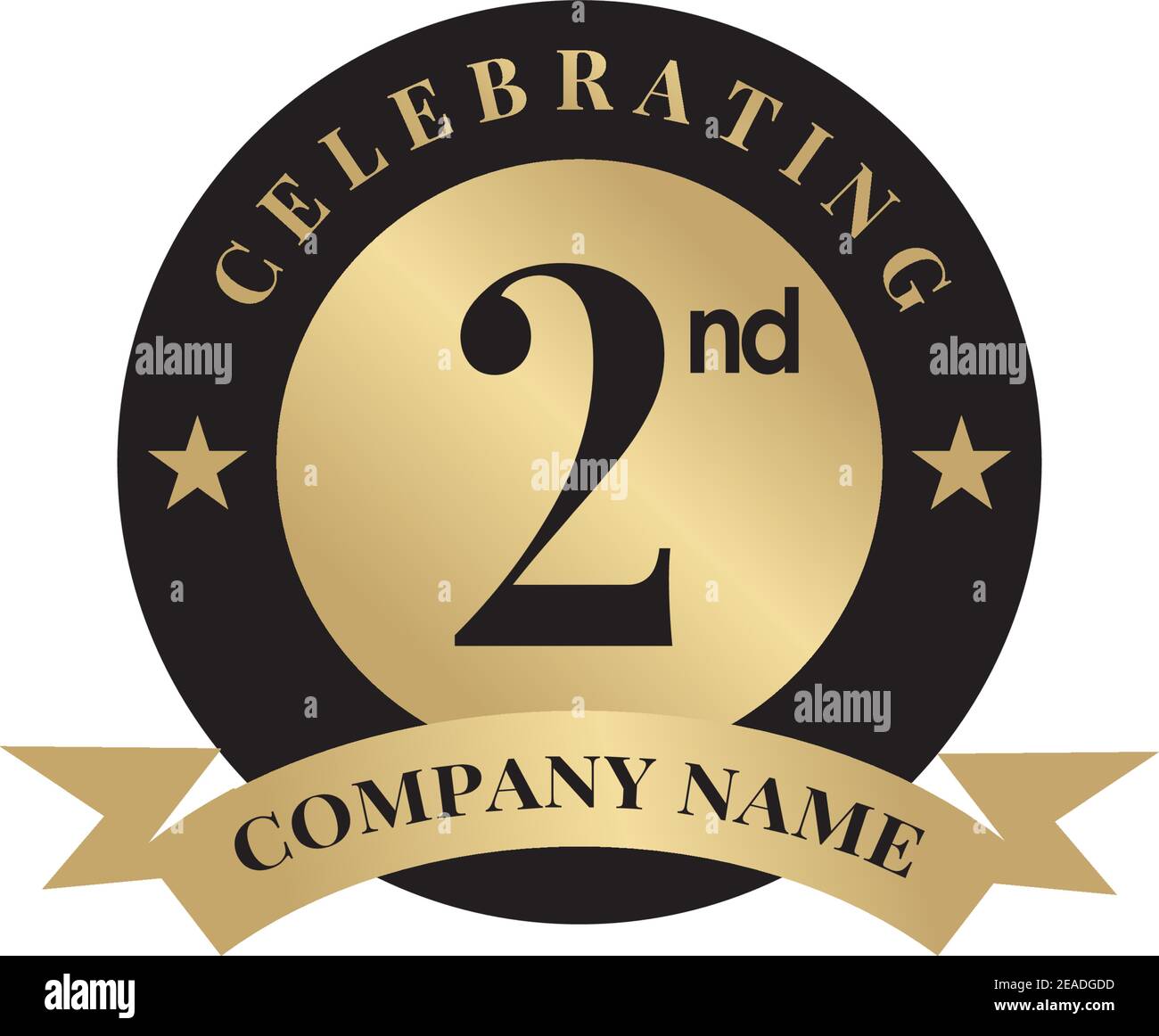 2nd year celebrating anniversary emblem logo design vector template ...