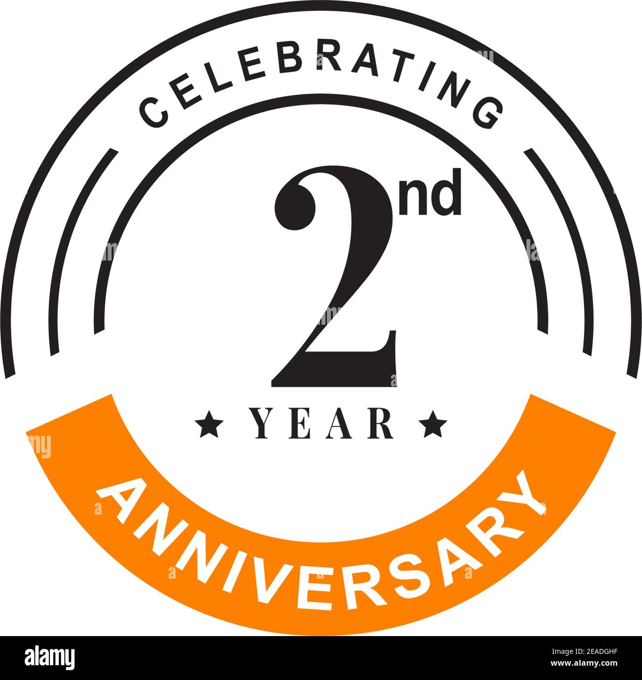 2nd year celebrating anniversary emblem logo design vector template ...
