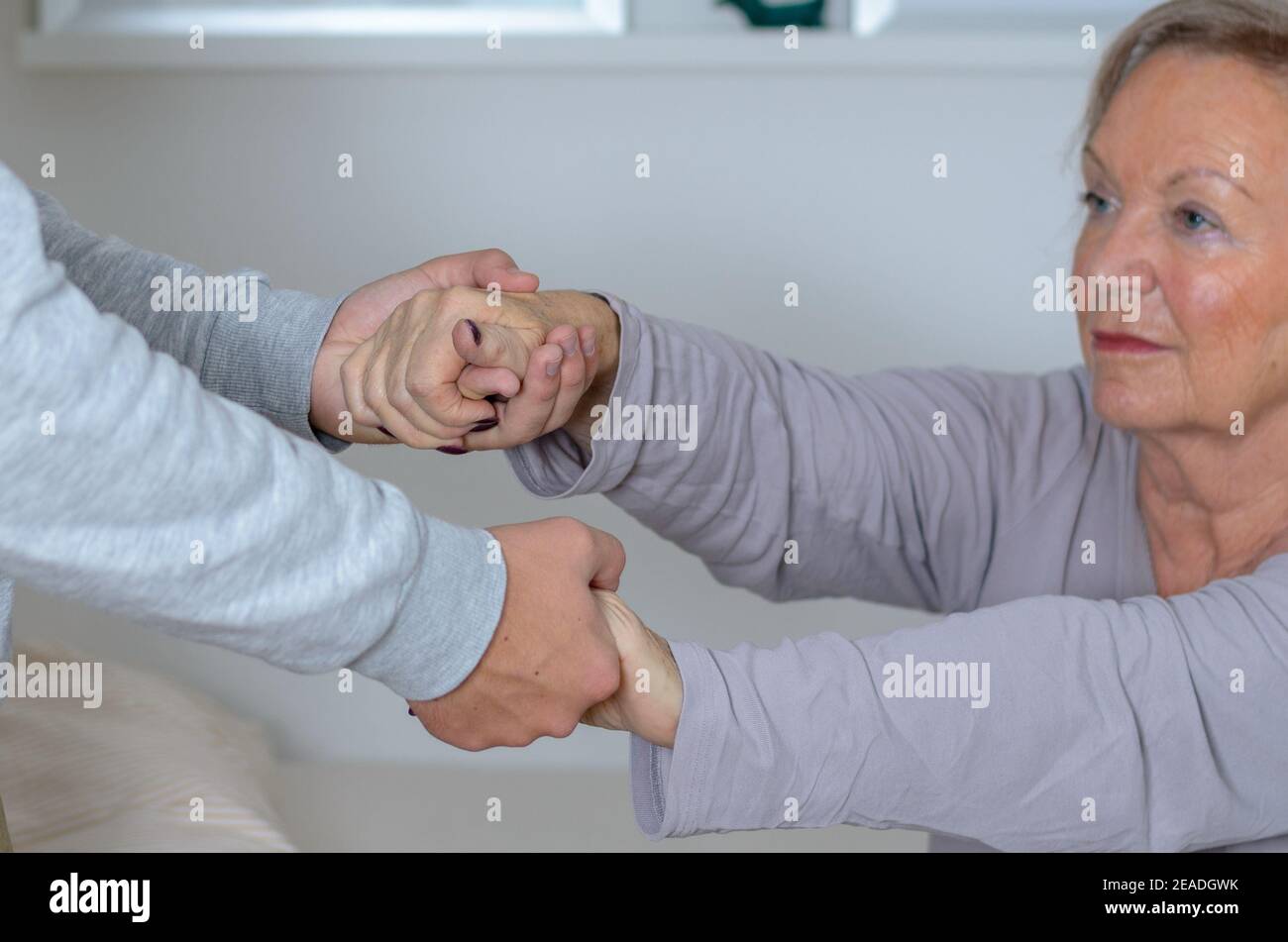 Helping the old hi-res stock photography and images - Alamy
