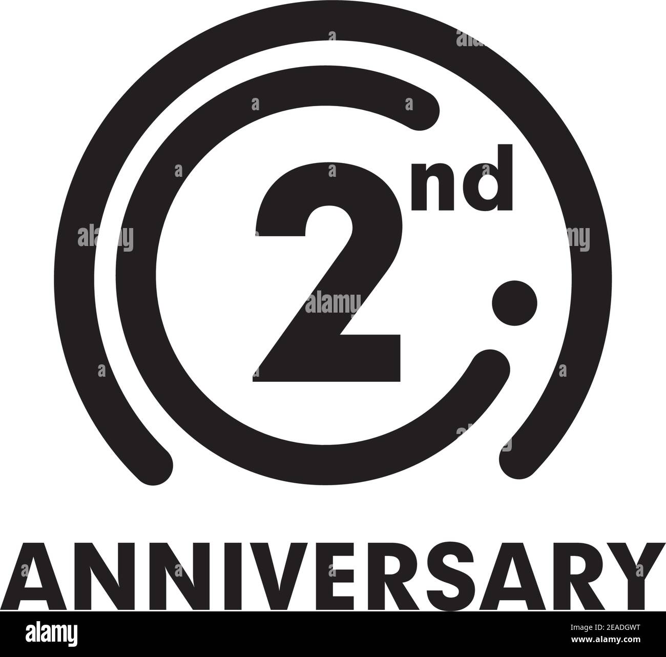 2nd year celebrating anniversary emblem logo design vector template ...