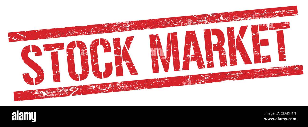 STOCK MARKET text on red grungy rectangle stamp sign Stock Photo - Alamy