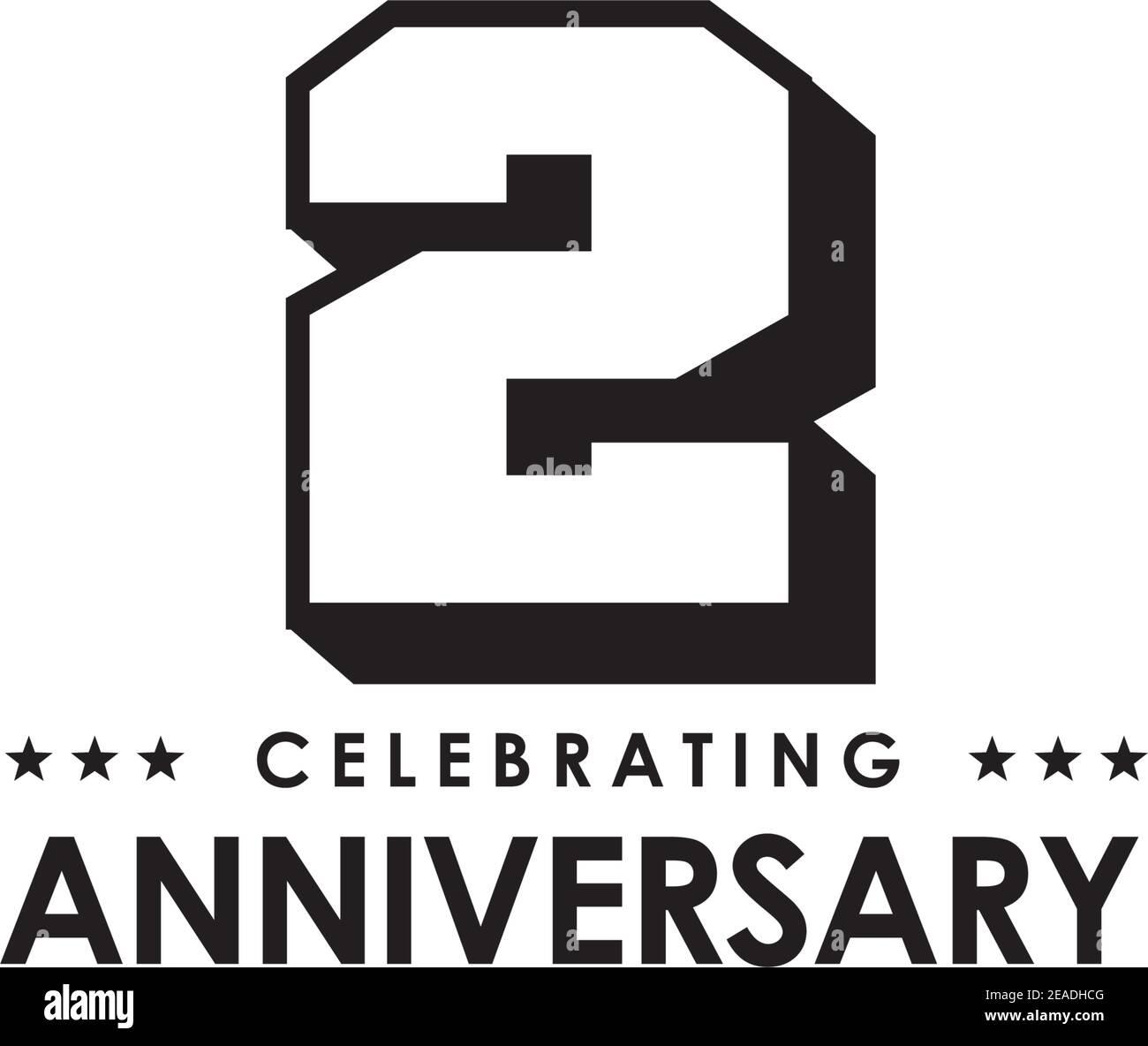 2nd year celebrating anniversary emblem logo design vector template ...