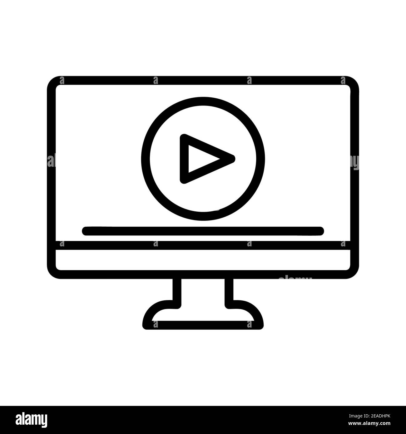 Online education flat icon. Pictogram for web. Line stroke. Isolated on ...