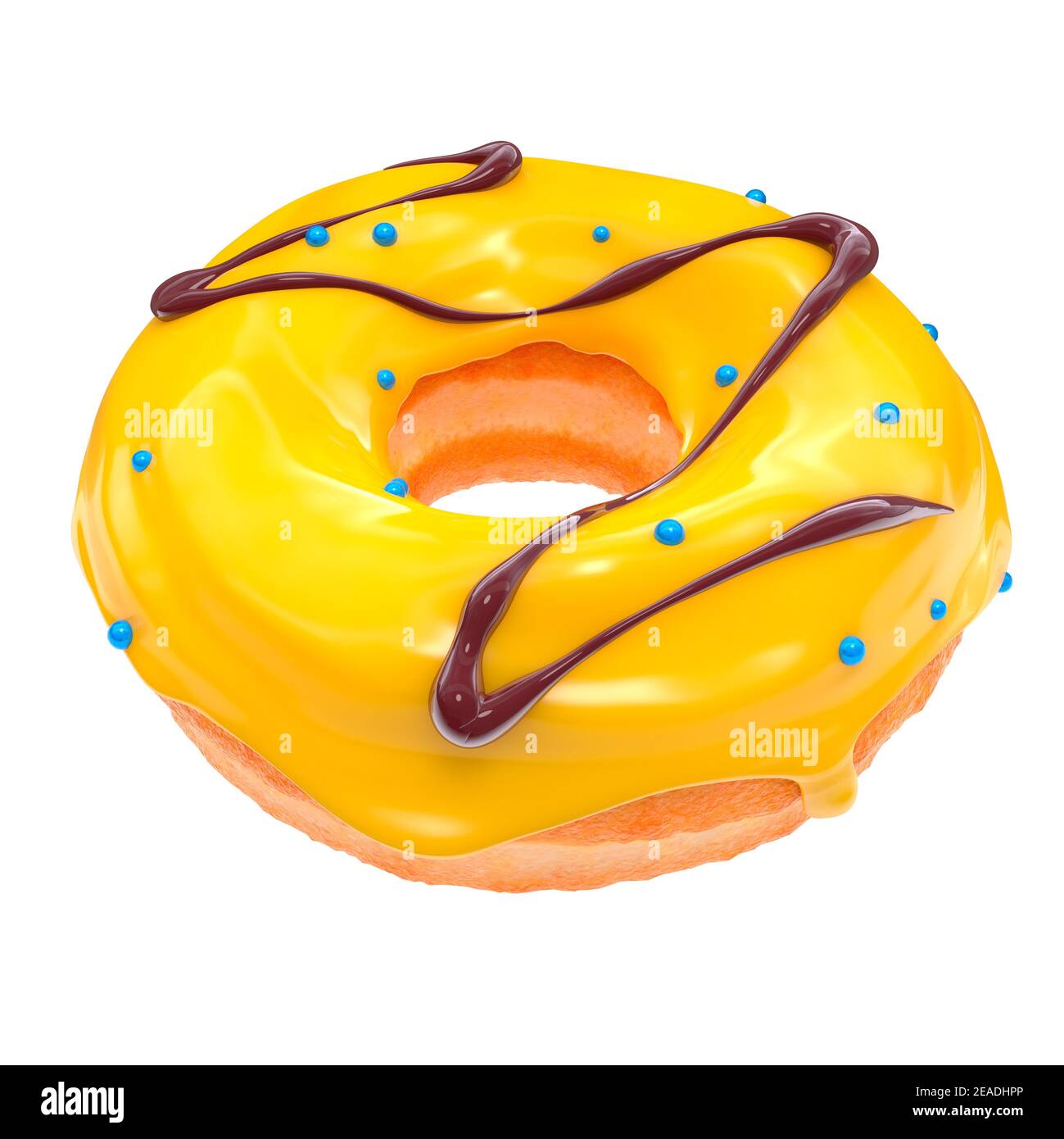 Glazed donut with sprinkles on a white background front view Stock ...