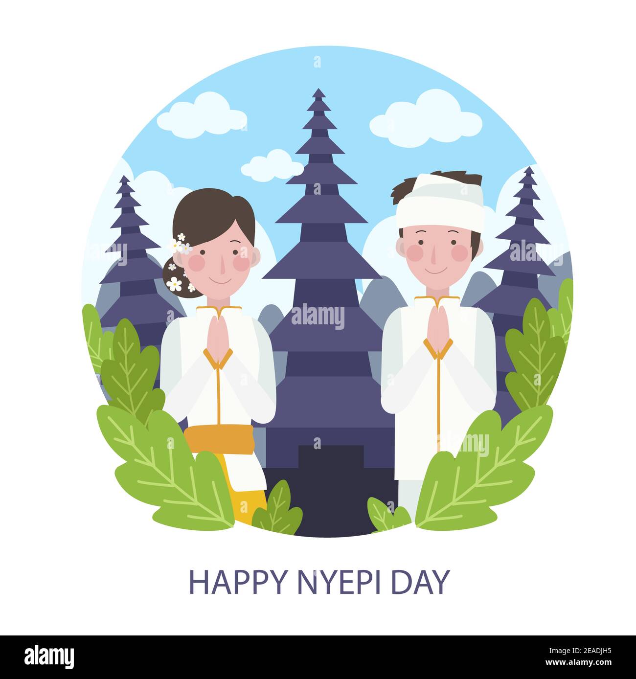 Hand-drawn nyepi celebration illustration Vector illustration Stock ...