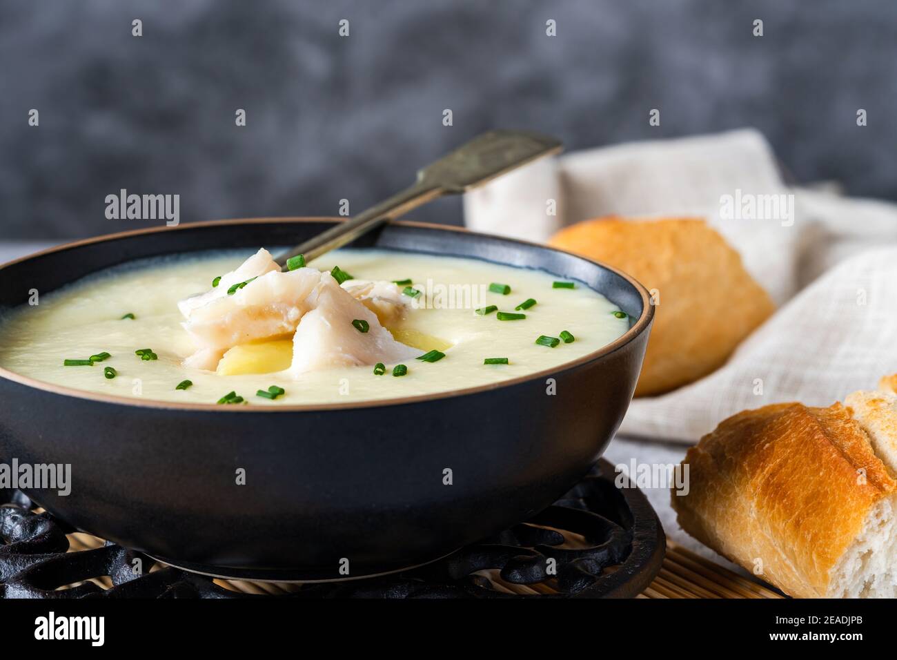 Cullen skink - traditional Scottish soup made of smoked haddock ...