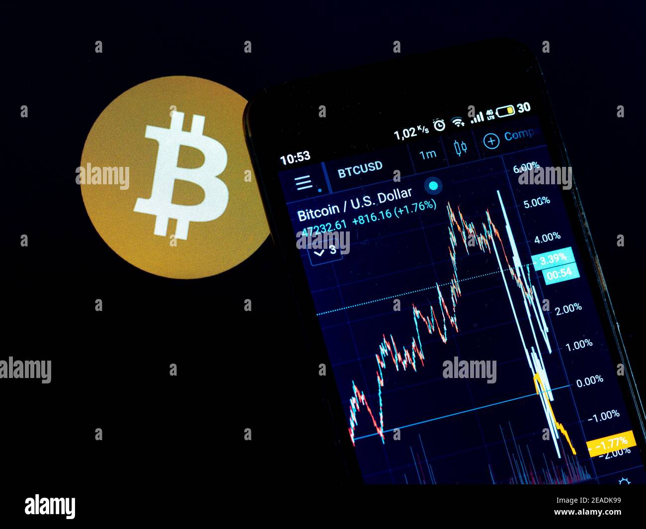 Photo illustration bitcoin logo hi-res stock photography and images - Alamy
