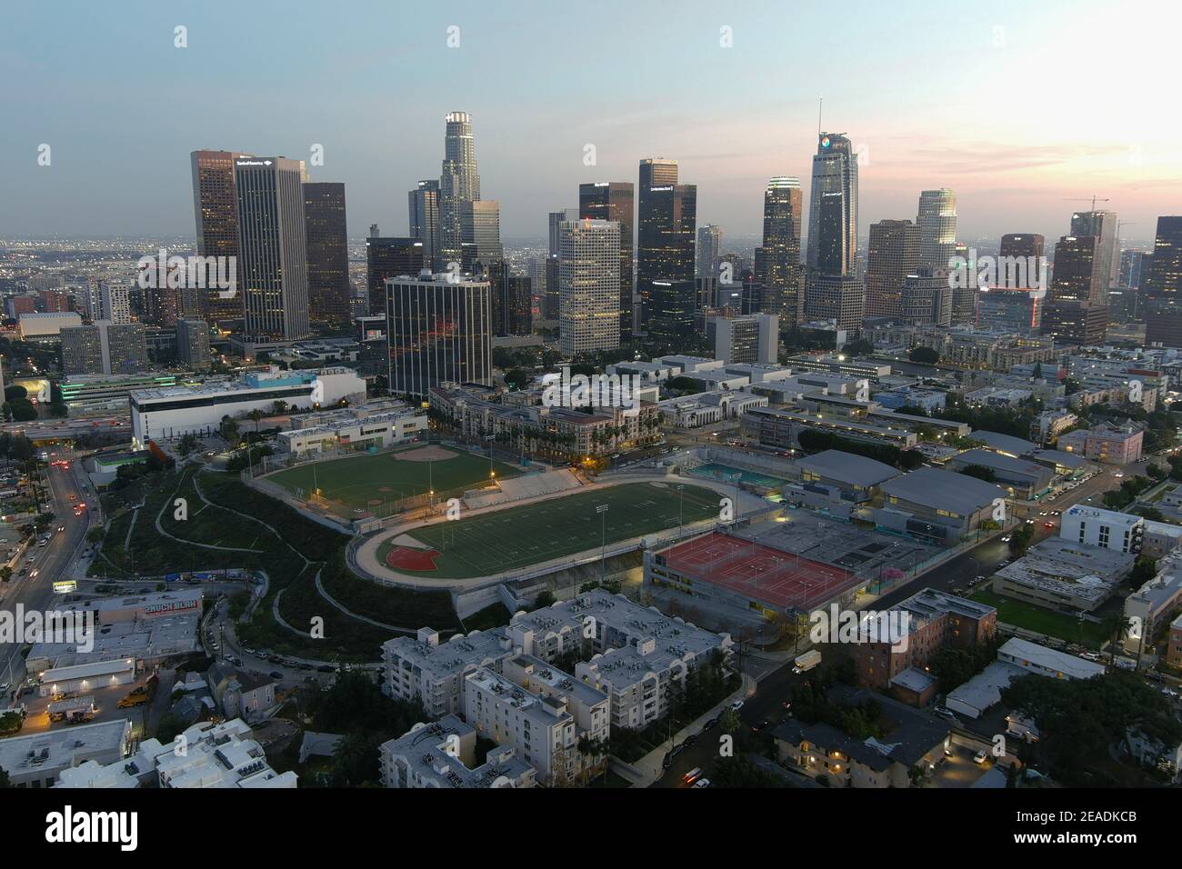 An aerial view of the Miguel Contreras Learning Center-Academic ...