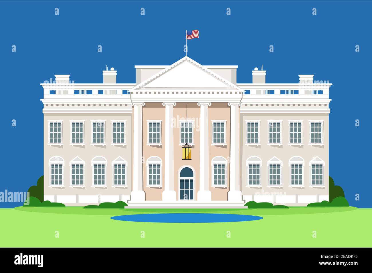 Detailed white house illustration Vector illustration Stock Vector ...