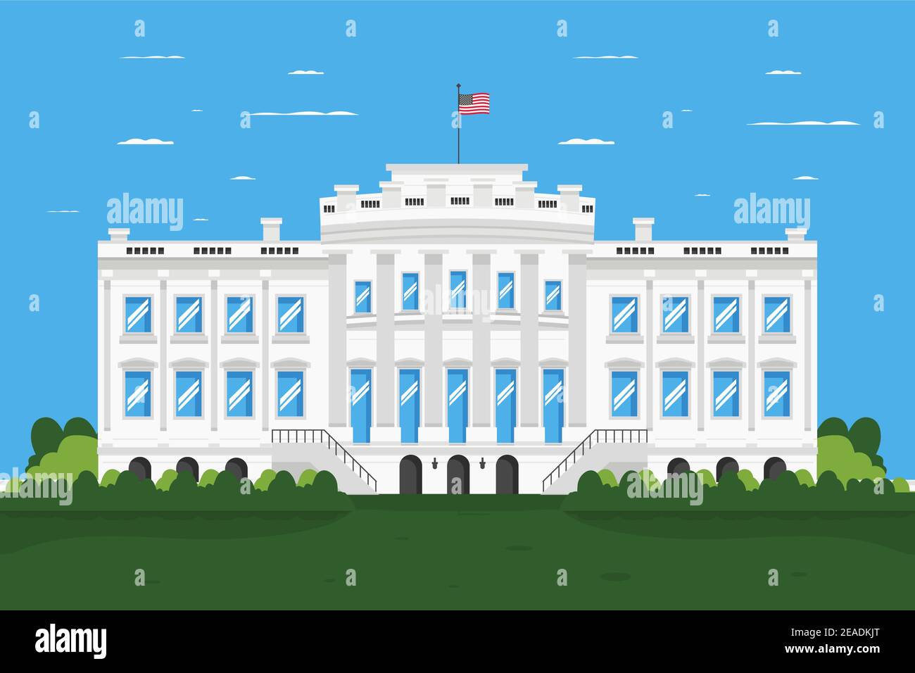 White house illustration in flat design Vector illustration Stock ...