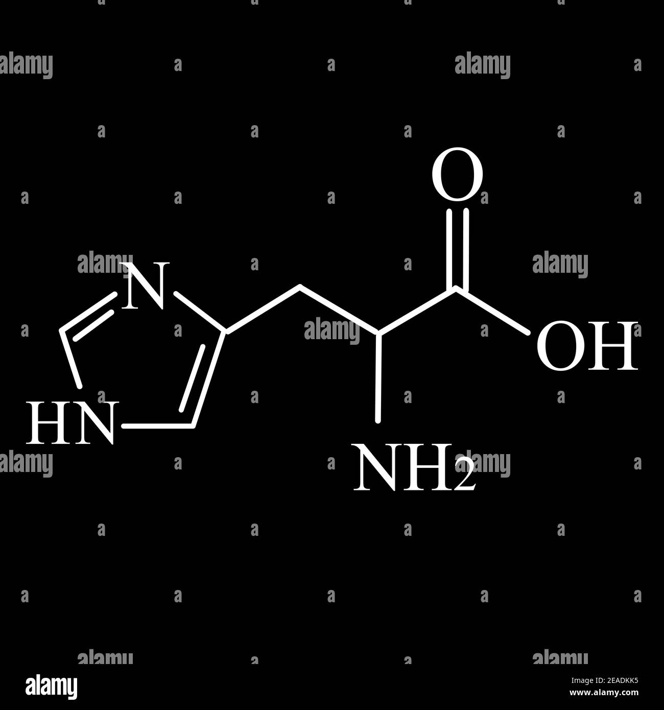 Amino acid Histidine. Chemical molecular formula Histidine amino acid ...
