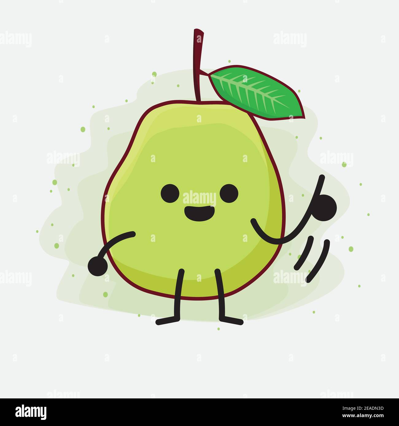 An illustration of Cute Green Guava Fruit Mascot Character Stock Vector ...