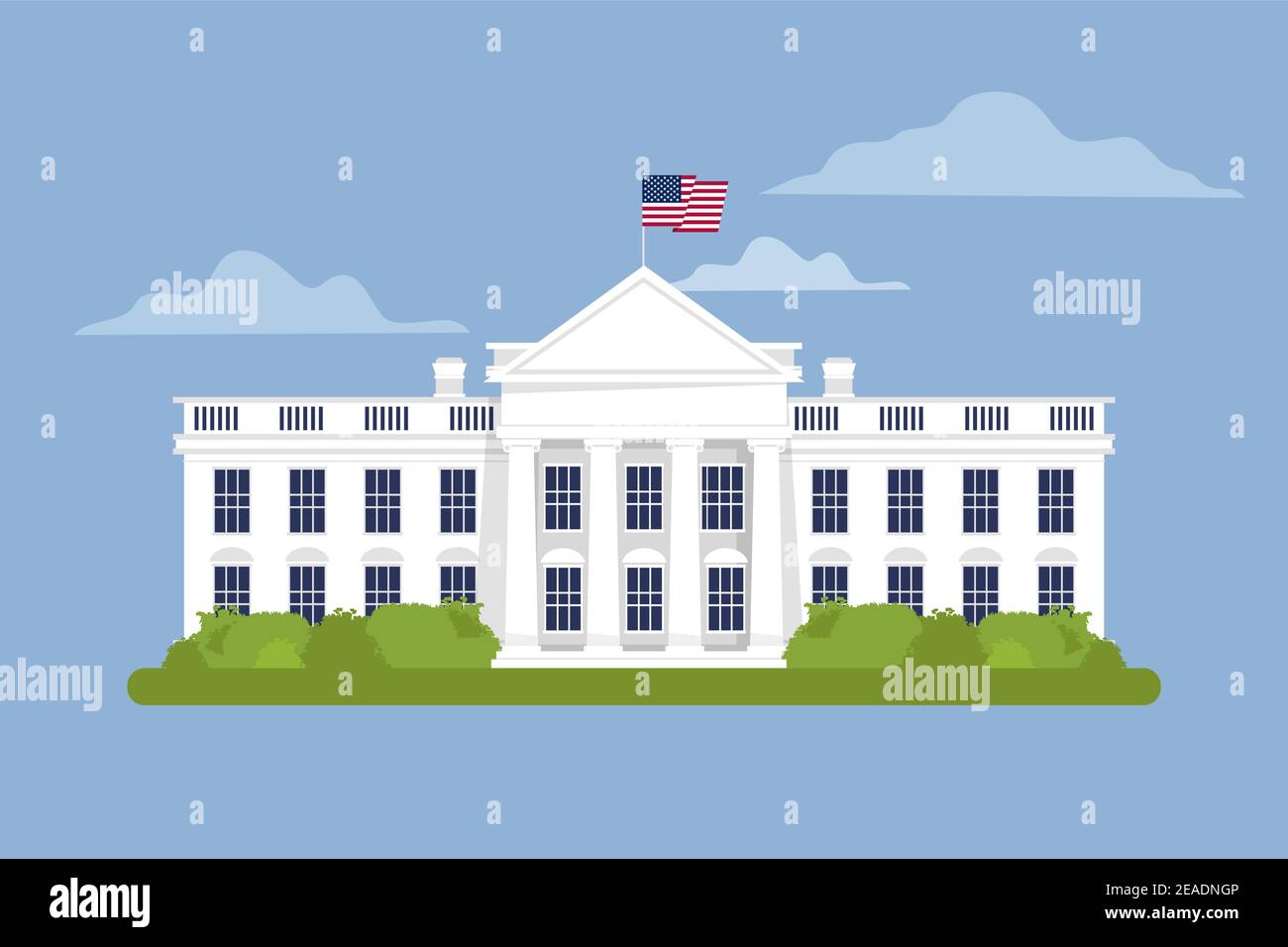 White house illustration in flat design Vector illustration Stock ...