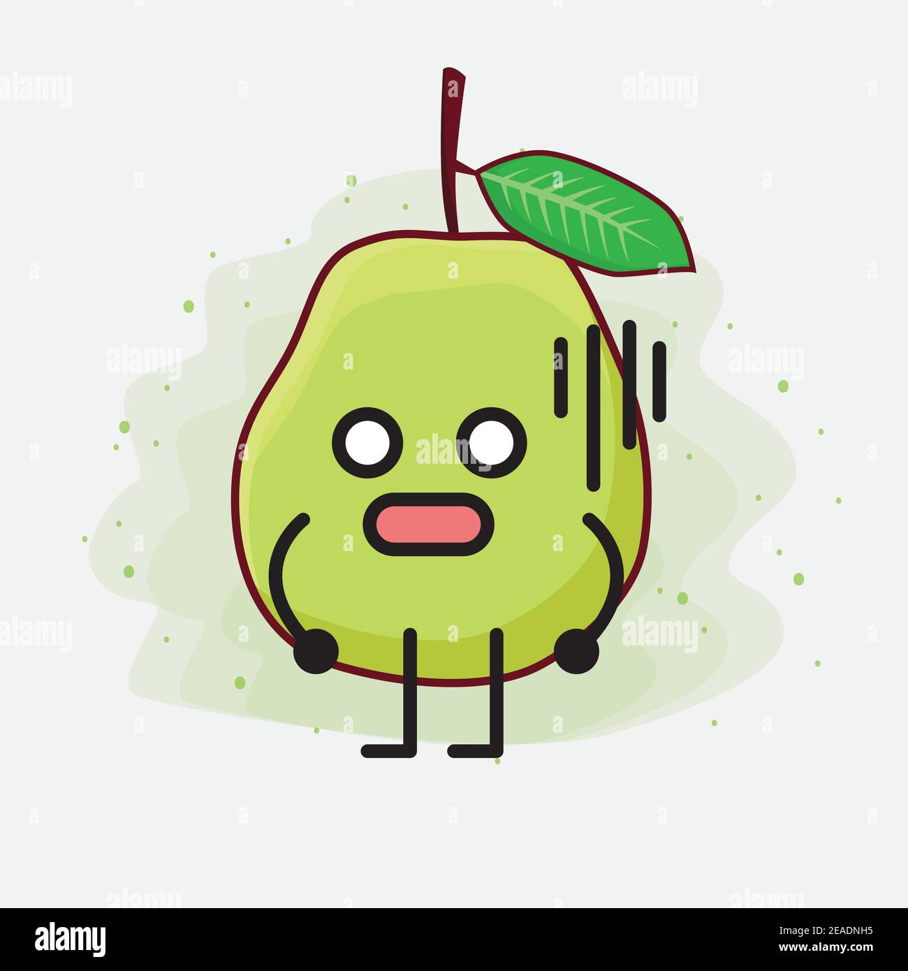 An illustration of Cute Green Guava Fruit Mascot Character Stock Vector ...