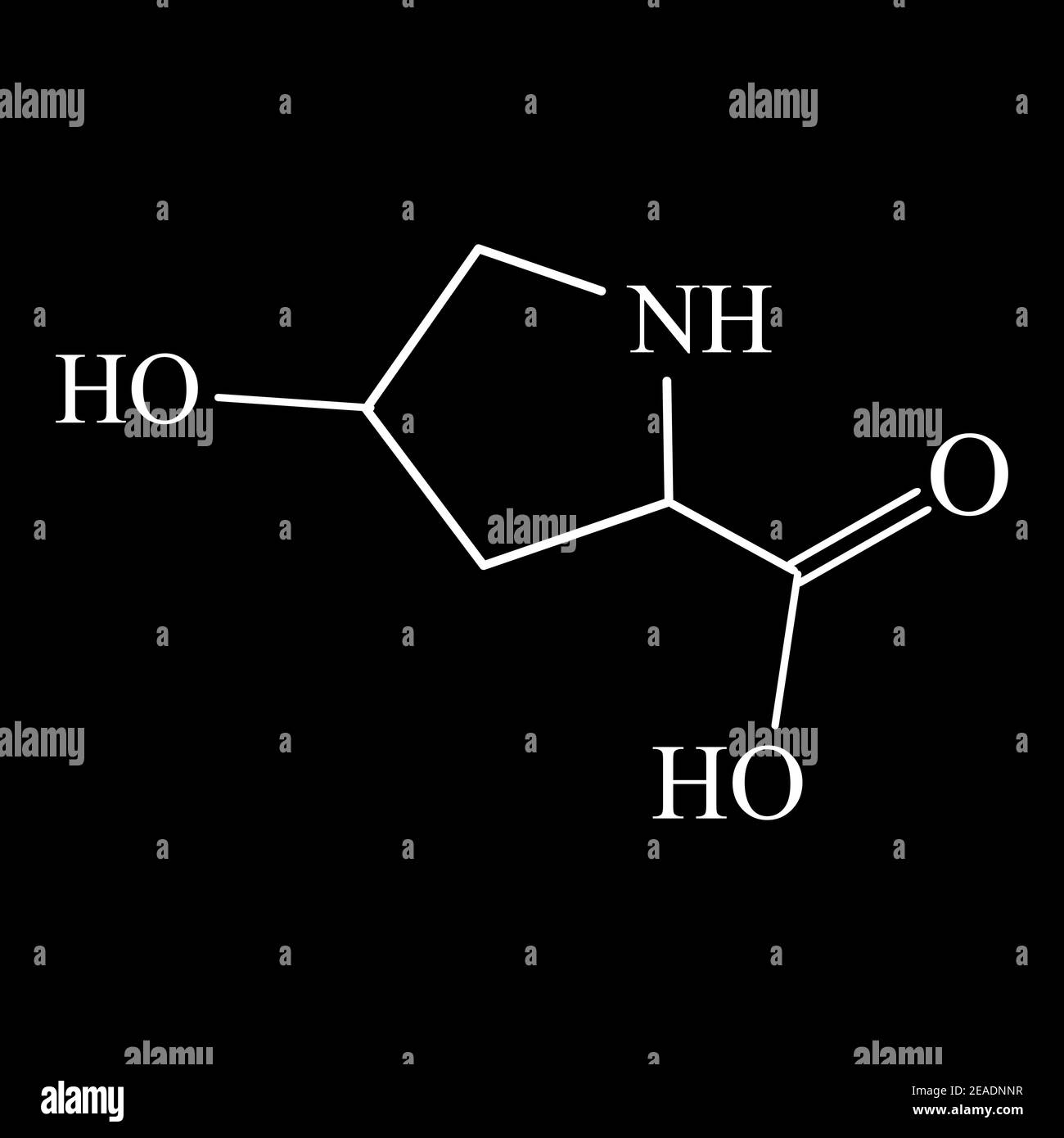 Amino acid Hydroxyproline. Chemical molecular formula Hydroxyproline ...