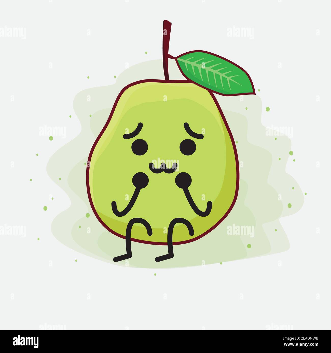 An illustration of Cute Green Guava Fruit Mascot Character Stock Vector ...