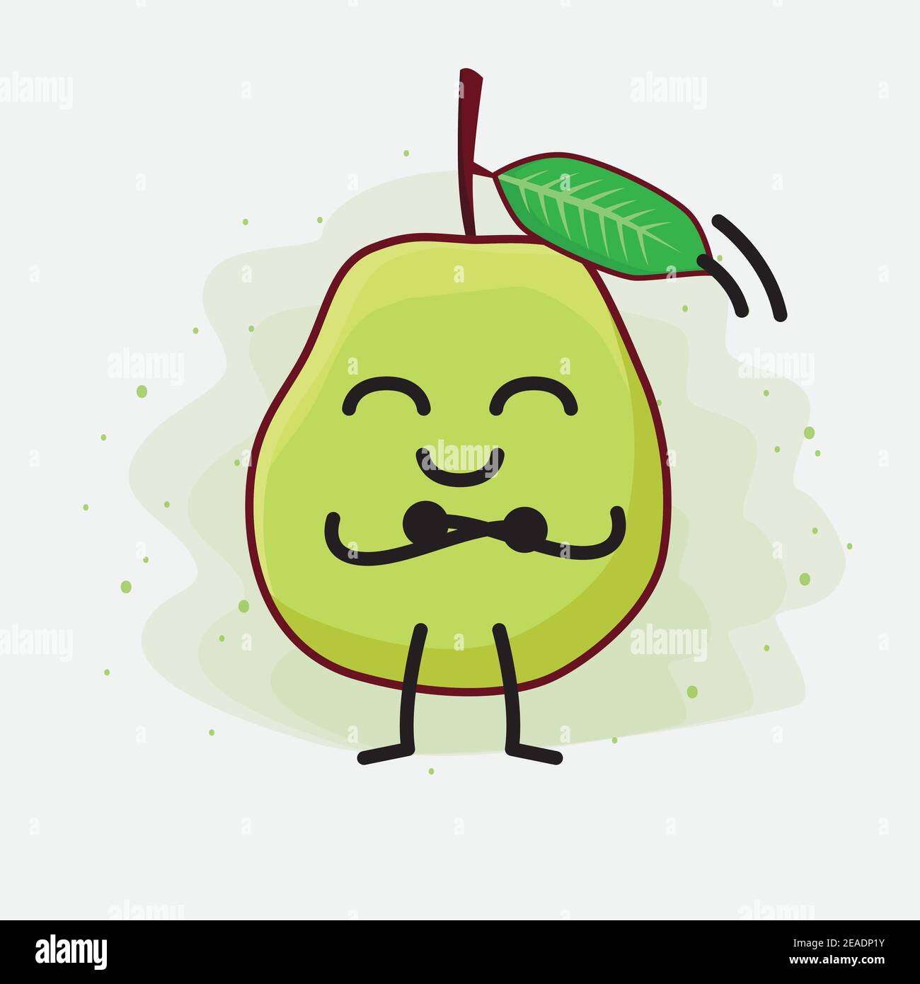 An illustration of Cute Green Guava Fruit Mascot Character Stock Vector ...