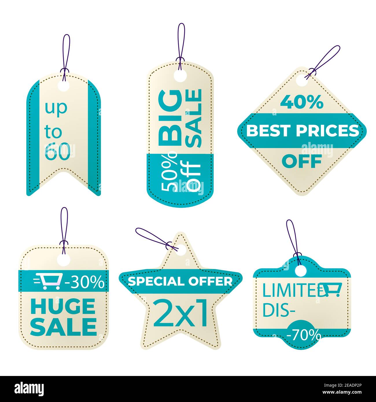 Flat design sale tags pack Vector illustration Stock Vector Image & Art ...
