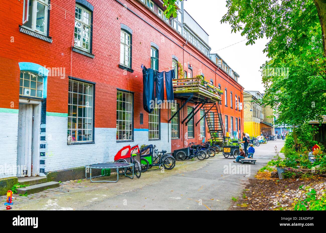 View of the Christiania neighborhood in Copenhagen, Denmark Stock Photo ...