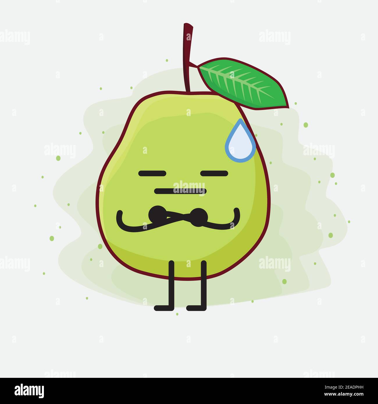 An illustration of Cute Green Guava Fruit Mascot Character Stock Vector ...