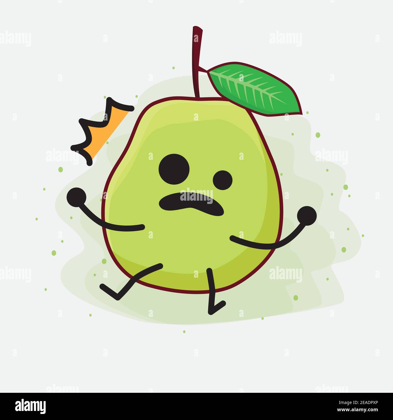 An illustration of Cute Green Guava Fruit Mascot Character Stock Vector ...