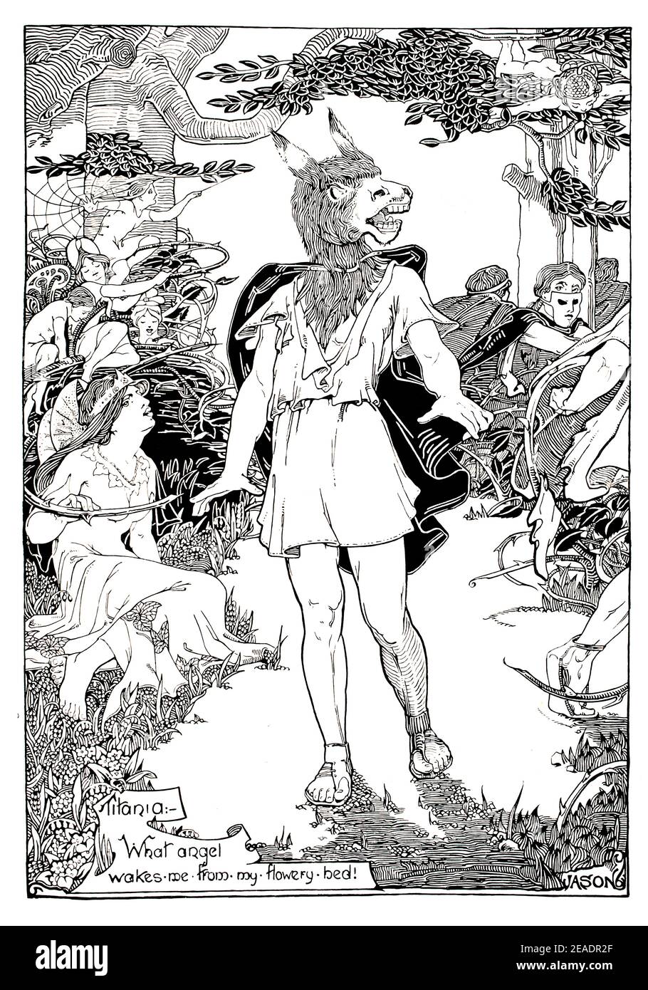Ill1025 Midsummer Night’s Dream, Nick Bottom illustration by John ...