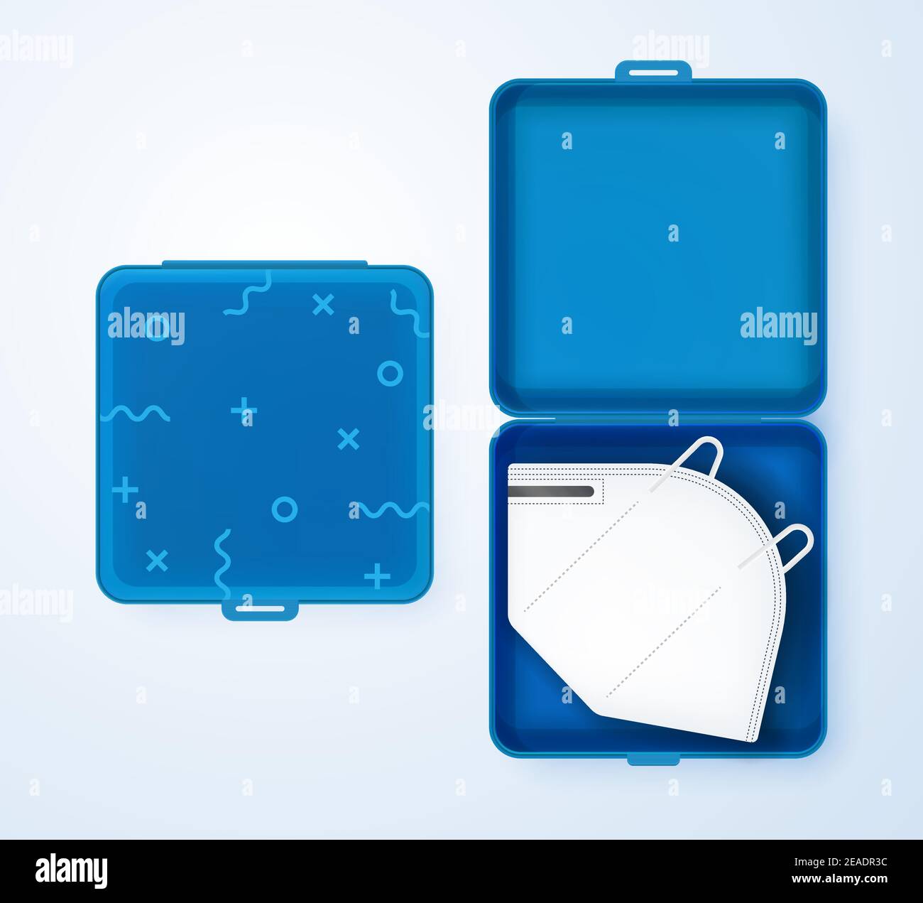 Realistic face mask storage case pack Vector illustration Stock Vector ...