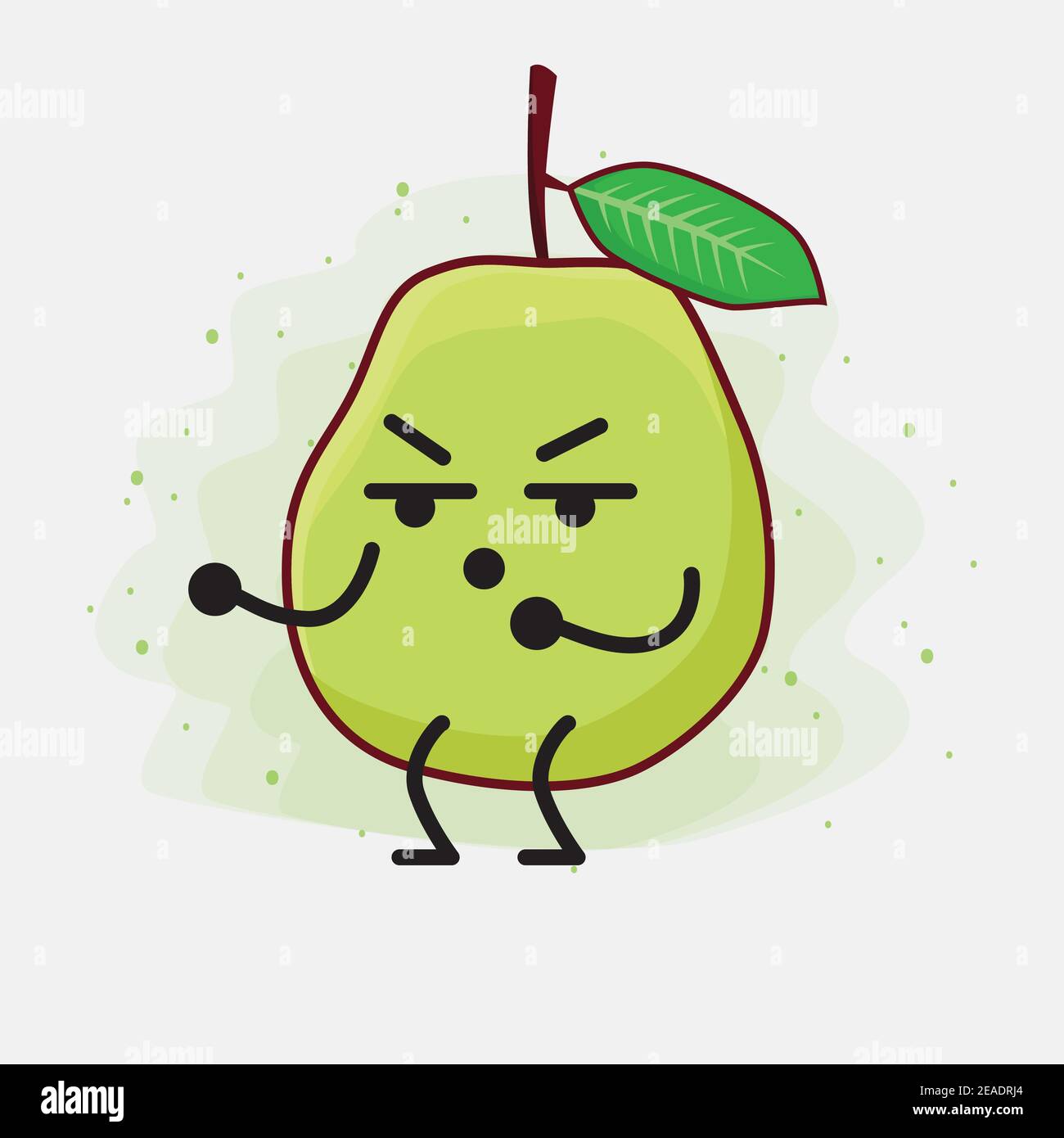 An illustration of Cute Green Guava Fruit Mascot Character Stock Vector ...