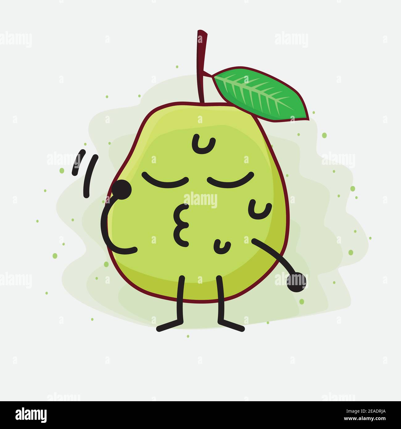 An illustration of Cute Green Guava Fruit Mascot Character Stock Vector ...