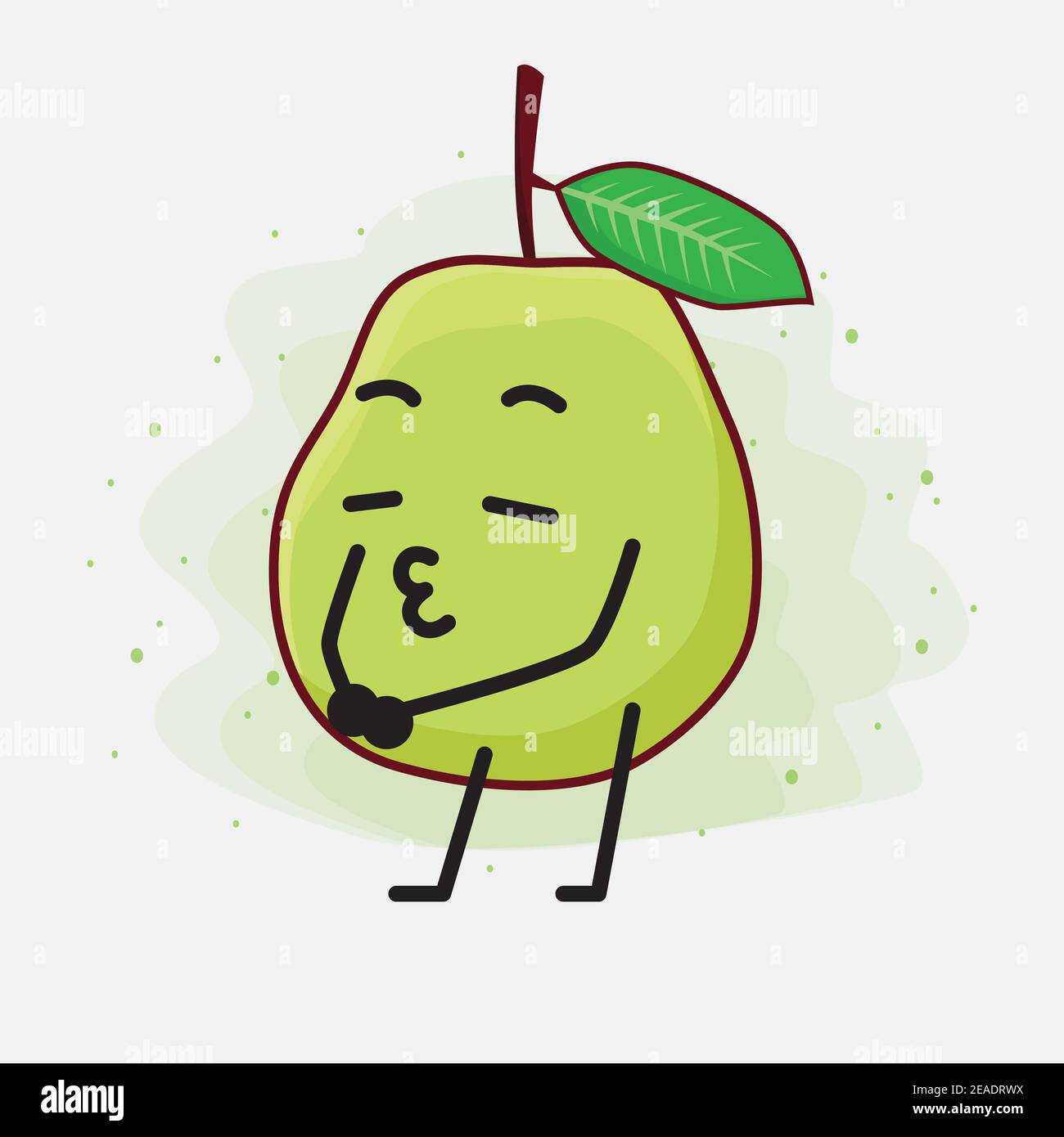An illustration of Cute Green Guava Fruit Mascot Character Stock Vector ...