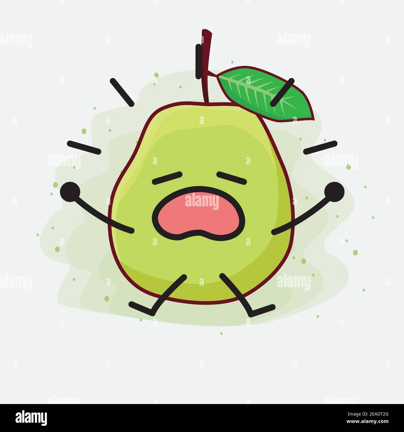 An illustration of Cute Green Guava Fruit Mascot Character Stock Vector ...