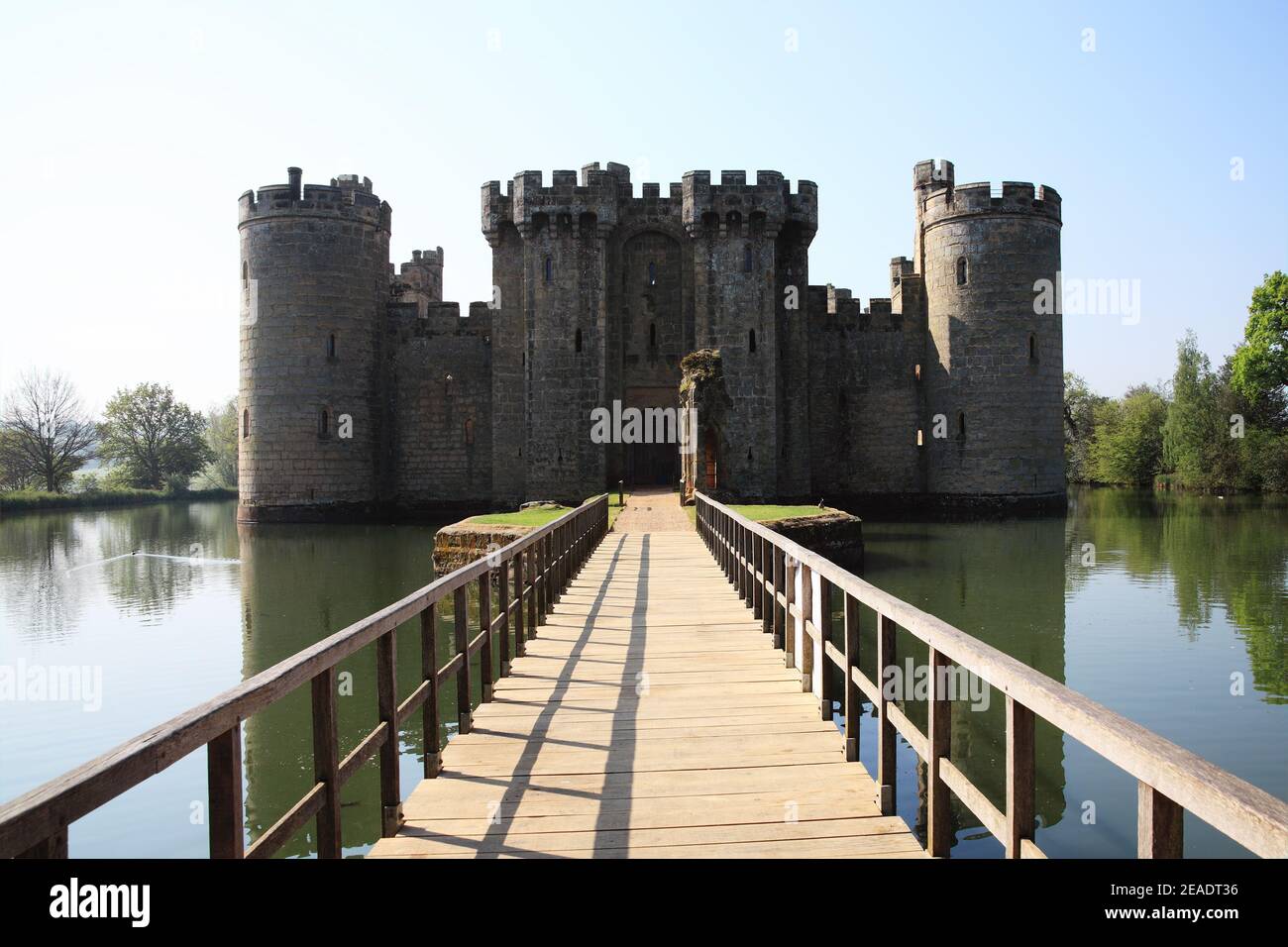 Bodiam Castle near Robertsbridge in East Sussex England UK which is a ...